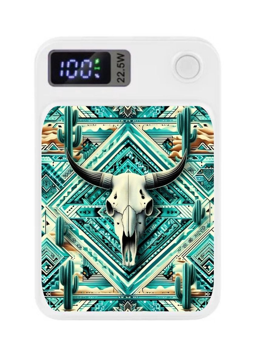 MagSafe Power Bank Charger - Cow Skull – Serenity and Sage Creations